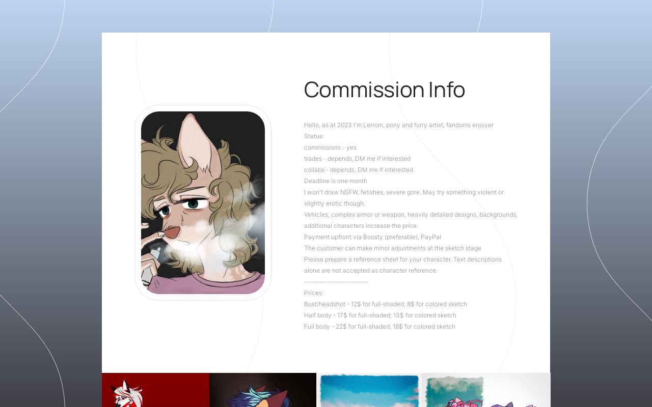 lerrom commissions info